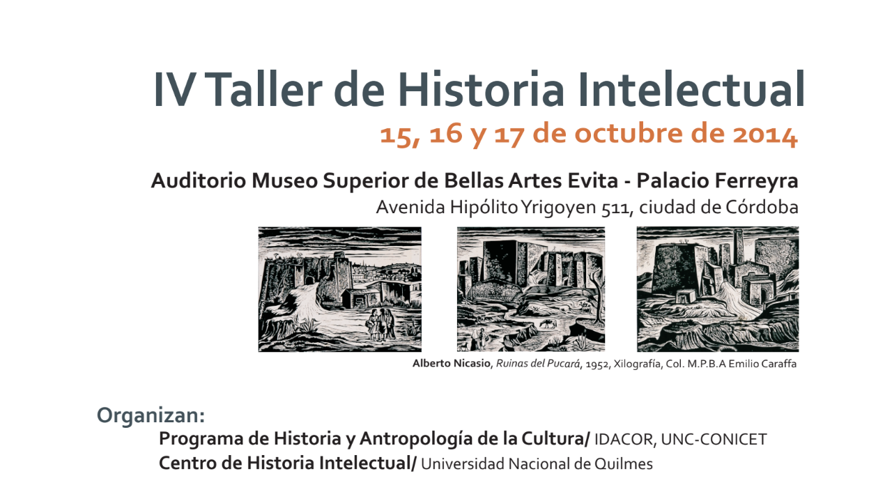 IV Taller de Historia Intelectual » Historia Intelectual